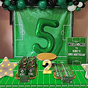 UNIIDECO 2 Pieces 54”x108” Football Tablecloth, Soccer Themed Plastic Table Cover, First Down Football Birthday Party Gender Reveal Decoration Supplies