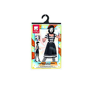 Smiffys womens Lady Mime Artist Adult Sized Costume, Black, M - US Size 10-12
