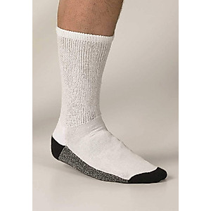 KingSize Men's Big & Tall Full Length Cushioned Crew Socks 3-Pack - 2XL, White