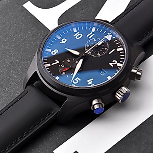 Ritche Genuine Black Leather Watch Bands 22mm Classic Vintage Quick Release Top Grain Leather Watch Strap, White Elephant Gifts, Stocking Stuffers for Men