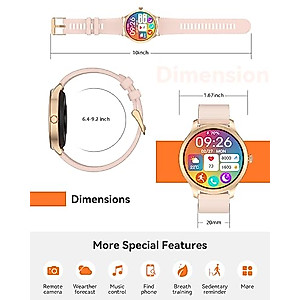 Smart Watch for Women Answer/Make Call, 1.32" Smartwatch Gifts with Blood Oxygen/Heart Rate/Sleep Monitor, IP68 Waterproof Fitness Tracker Step Calorie Counter Pedometer Workout Watch for Android iOS