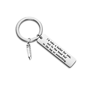 TGBJE Funny Friend Gift I’D Take a Bullet for You Keychain Friendship Jewelry Cheer Up Gift (Bullet Keychain)
