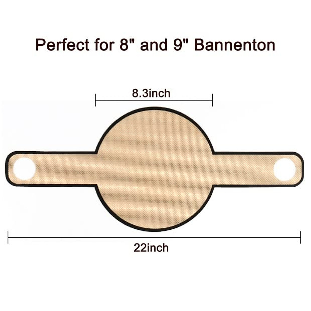 Yuehuam Silicone Baking Mat for Dutch Oven Bread Baking Reusable Dough Drop Dough Bread Sling Baking Mat Sheet Long Handles for Gentler & Easier Transfer of Dough Oven Accessories (Brown)