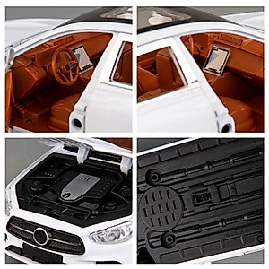 BDTCTK 1/24 Benz E300 Model Car,Zinc Alloy Pull Back Toy Diecast Toy Cars with Sound and Light for Kids Boy Girl Gift(White)