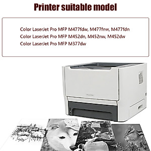 NoahArk 1 Pack CF410A Compatible 410A Toner Cartridge Replacement Work for HP Color Laserjet Pro M452dn M452nw M452dw, MFP M477fdn M477fdw M477fnw Printer High Yield (1 Pack Black)