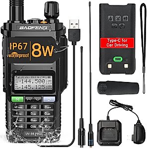 BAOFENG Radio UV-9R Pro Radio Handheld Waterproof IP67 Two-Way Radio,with Type-C Charger Rechargeable Long Range Walkie Talkie for Adult