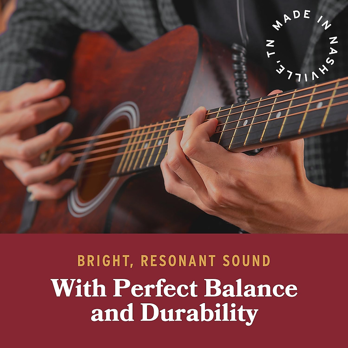 Stringjoy FW1254 Foxwoods Coated Phosphor Bronze Acoustic Guitar Strings 12-54 Light Gauge, Long-Lasting Tone, Smooth Playability, Acoustic Guitar Strings 6 String Set, Premium Guitar Accessories