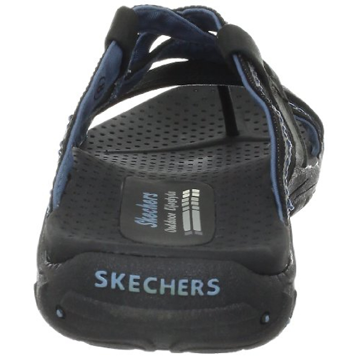 Skechers Women's Reggae-Soundstage Thong Sandal,Black,8 M US