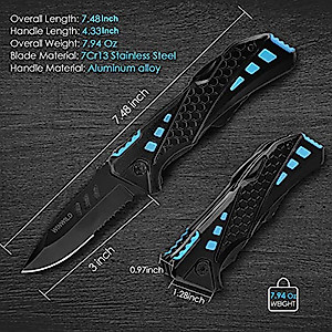 WINWILD Multitool Pocket Knife with Pliers Screwdrivers Bottle Opener Safety Lock,Camping knife for Survival Camping Fishing Hiking, Valentine's Day Gift for Men Women (Blue)