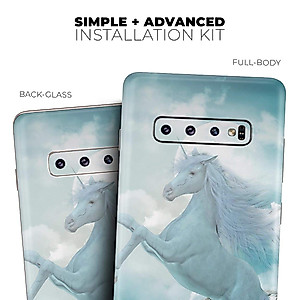 DesignSkinz Majestic White Stallion Unicorn Protective Vinyl Decal Wrap Skin Cover Compatible with The Samsung Galaxy S20 (Screen Trim & Back Glass Skin)