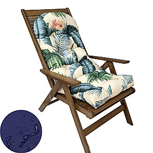 GPPSUNGD Waterproof Adirondack & Rocking Chair Cushion Indoor and Outdoor High Back Patio Cushions with Ties 43.3 X 19.7 Inch(Without Chair) (Hawaii Style, 1)