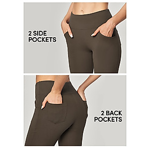 IUGA Bootcut Yoga Pants with Pockets for Women Wide Leg Pants High Waist Workout Pants Tummy Control Work Pants 4 Pockets