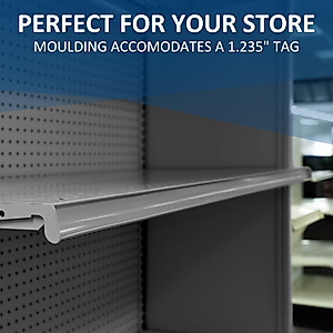 Lozier TL Shelf - Retail Display Shelving - Compatible Gondola Shelving Units - Product Shelves for All Commercial Business Types - 4' Width x 16" Depth (White)