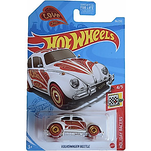 DieCast Hotwheels Volkswagen Beetle, Holiday Racers 45 [White] 96250