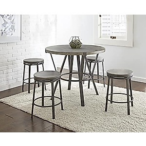 Steve Silver Portland 5 Piece Counter Height Dining Set in Gray and Brown