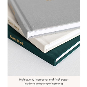 Lamare Wedding Guest Book - Elegant Linen Guest Book Wedding Reception, Baby Shower Guest Book, Polaroid Guest Book for Wedding and Special Events, Wedding Guest Book Polaroid Pictures