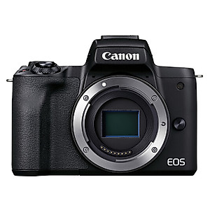 Canon EOS M50 Mark II Mirrorless Digital Camera Body Only (No Lens) + 64GB Memory + Case+ Steady Grip Pod + Tripod+ Software Pack + More (28pc Bundle) (Renewed)