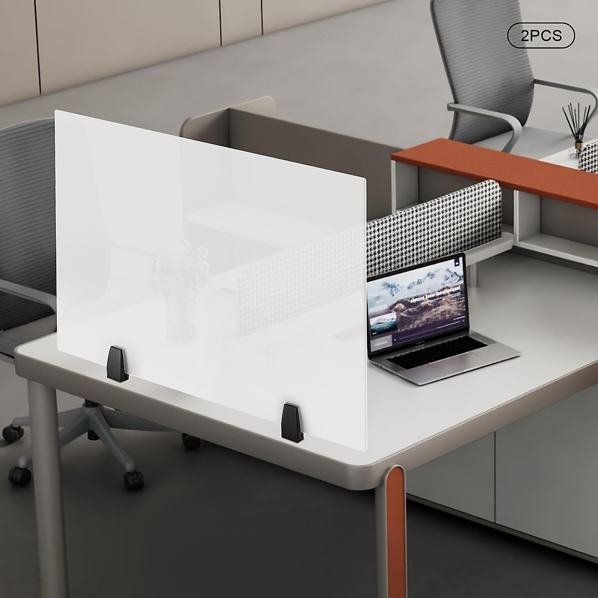 2 Pcs Frosted Clamp-on Privacy Boards, Acrylic Desk Dividers, Classroom Privacy Shields for Student Desks, Test Dividers, Soundproof Desktop Privacy Panel,for School Class Home, 30"x 18"