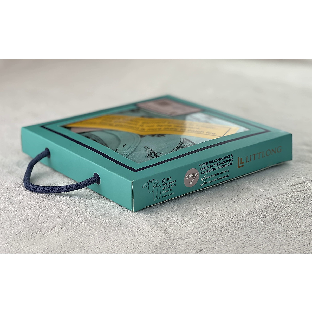 LittLong 12M-5Y Kids Toddlers Girls Boys Baby 100% Cotton LLAMA Snug Fit Sleepwear Pajamas 2 Pcs Pjs Set (5T, Blue)