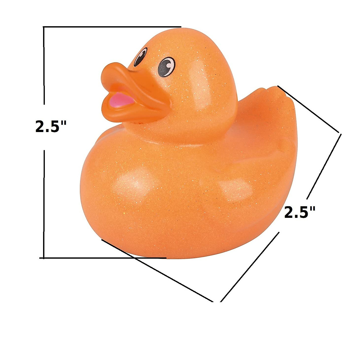 Colorful Glitter Rubber Duckies (2.5") Assorted Neon Color Ducks Ducky Duck (12)