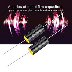 Zerone 2PCS Capacitor Frequency Divider Capacitance Audio Speaker Capacitor with Pure Copper Wire Pins(2.2uF)