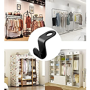 100 Pcs Clothes Hanger Connector Hooks, Wardrobe Hanger Extender Clips, Cascading Connection Hooks for Clothes Cabinet Closet Organizer Space Savers Outfit Hangers Accessory, Black