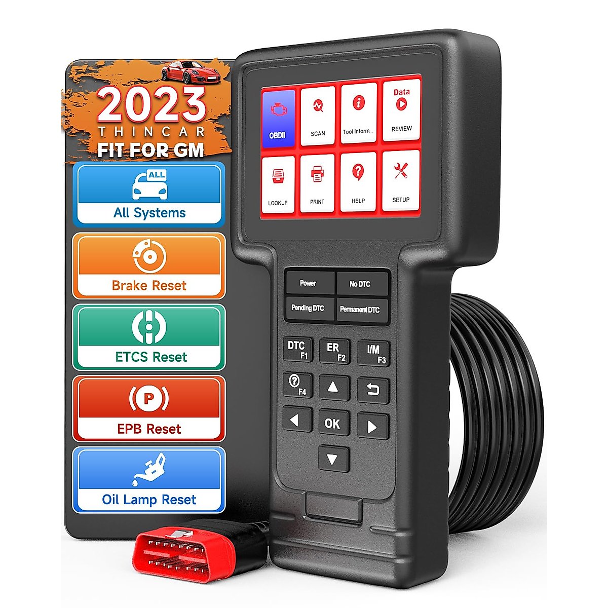 ThinkScan OBD2 Scanner Diagnostic Scan Tool Compatible for GM, Car Code Reader SAS ETS EPB Oil Light Reset Service for GM Vehicles After 1996 (for Buick/Chevrolet/Cadillac/GMC), Lifetime Free Update