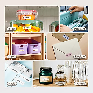 NIIMBOT Label Maker Tape (0.55" x 1.18") Printer Sticker Paper with Self-Adhesive for D11/D110/D101 Label Maker,1 Roll of 210 (Clear)