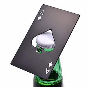 HUIANER Black Bottle Opener Poker Card Bottle Opener Credit Card Bottle Opener for Your Wallet Beer Bottle Opener 8PCS
