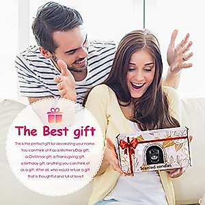 Scented Candles Gift Set with 8 Fragrances Candle Gift Set Candles for Home Scented Scented Candles Aromatherapy in Glass Jar Soy Wax for Mother's Day Gift Gift for Her Gift for Mom