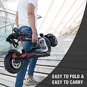EVERCROSS H5 Folding Electric Scooter, for Adults with 800W Motor, Up to 28MPH & 25 Miles-10'' Solid Tires, with Seat & Dual Braking