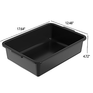 Oymlclivisa 12 Packs 13 L Plastic Commercial Bus Boxes, Plastic Restaurant Dish Tubs, Black