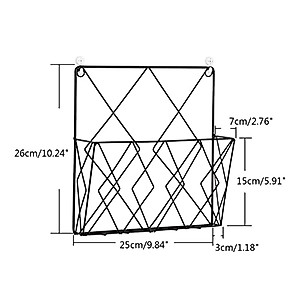 EYHLKM Wall Mounted Wrought Iron Book Shelf Grid Design Hollow Bookcase Holder Home Bedroom ( Color : E , Size : 1 )