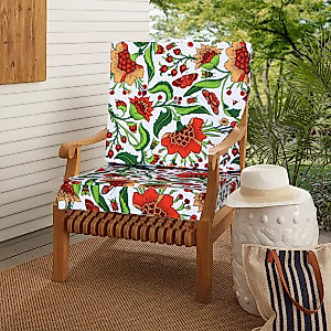 EHouseHome Patio Chair Seat Cushion Covers,Washable UV Resistant Slip Covers Replacement,Waterproof Outdoor Furniture Cushion Pillow Seat Cover for Couch,Garden,Sofa,22"×22"×4"(4 Covers Only,Babala)