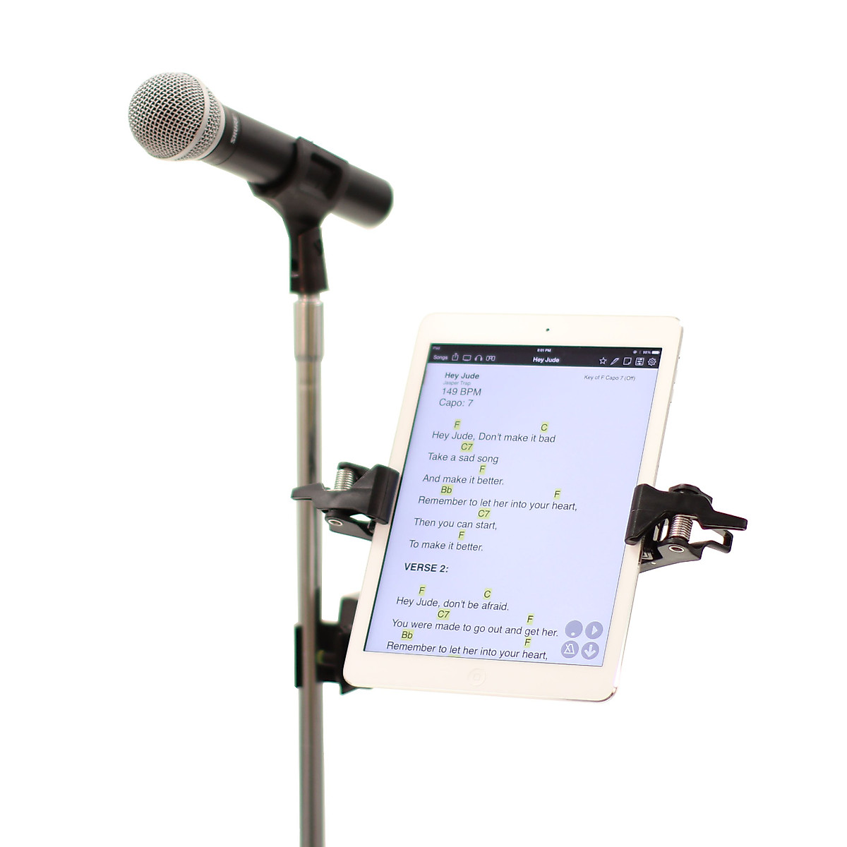 AirTurn Manos Universal Tablet and Phone Holder with Side Mount Clamp (Microphone and Mic Stand Not Included)