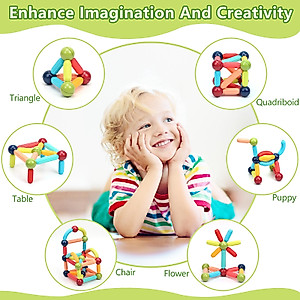 COUOMOXA Magnetic Building Blocks for Kids: STEM Educational Learning Toys - Montessori Fun Indoor Preschool Activity for Toddlers and 3+ Year Olds