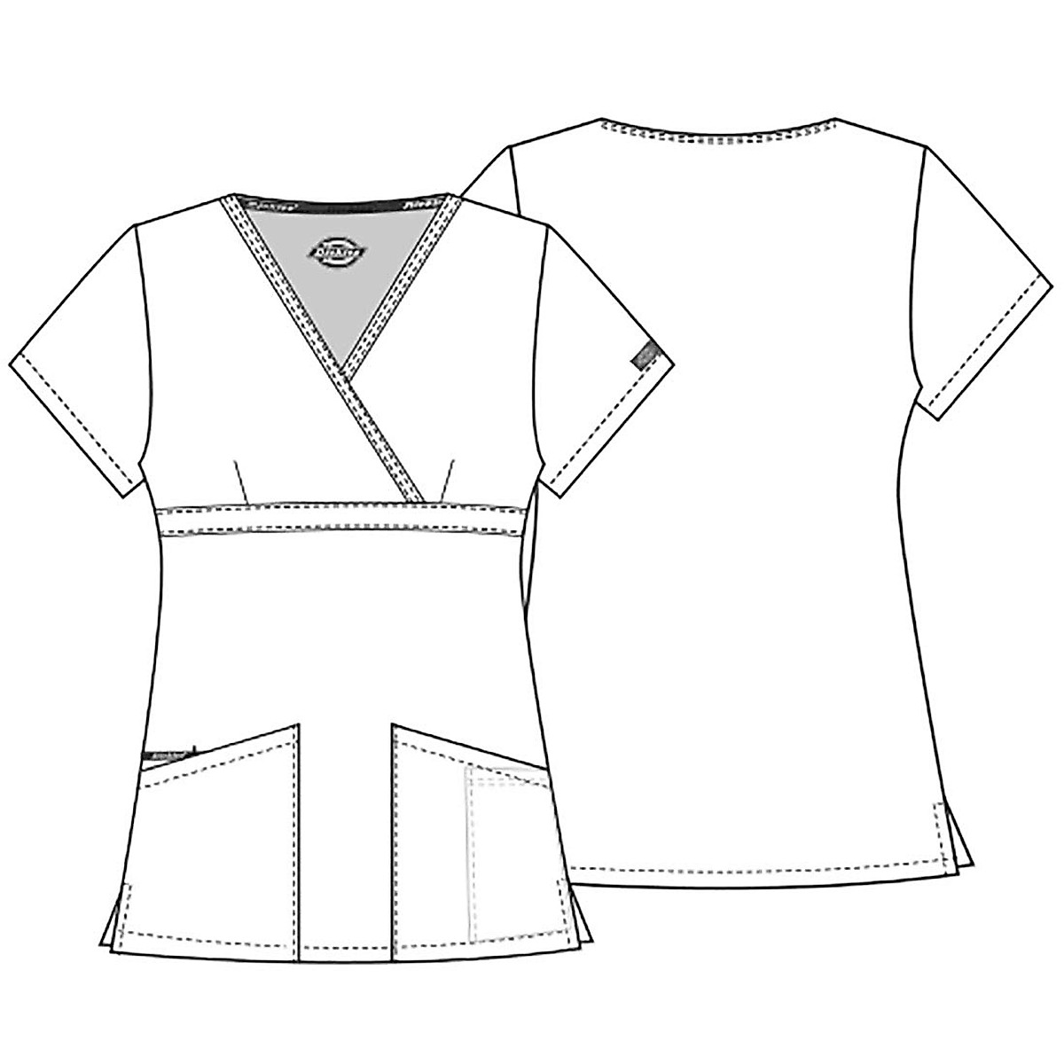 Dickies Women's EDS Signature Mock Wrap Top with Multiple Instrument Loop, Black, X-Large