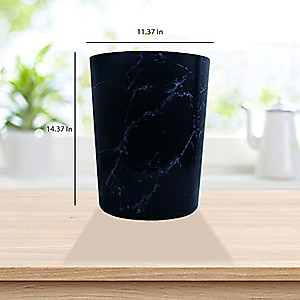 SEDLAV Plastic Office Trash Can, 5 gal (Black Marble)