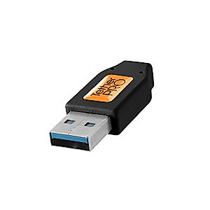 Tether Tools TetherPro USB 3.0 USB-C Cable | for Fast Transfer and Connection Between Camera and Computer | Non-Reflective Black | 15 Feet (4.6 m)