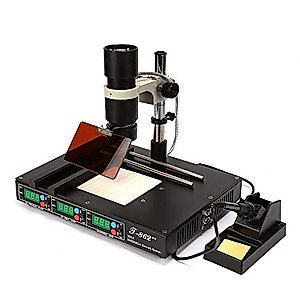 T862 BGA Rework Station 800W IR Infrared BGA Preheater Soldering Station SMD Rework Solder Station IRDA Welder Machine with PCB Holder, Lamp, 1.1'' 1.5'' 1.9'' 3pcs Lenses and More