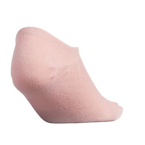 adidas Women's Superlite Linear Super No Show Socks (6-Pair), Glory Pink/White/Clear Onix Cool Light Heather Grey/Glory Pink/White, Medium