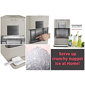 FRIGIDAIRE Gallery EFIC255 Countertop Crunchy Chewable Nugget Ice Maker, 44lbs per Day, Auto Self Cleaning, 2.0 Gen, Cream