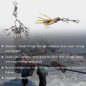 Maxcatch Fly Fishing Twist Clips for Quick Change Flies, Hooks, 10-Pack (Small (10pc/pack))