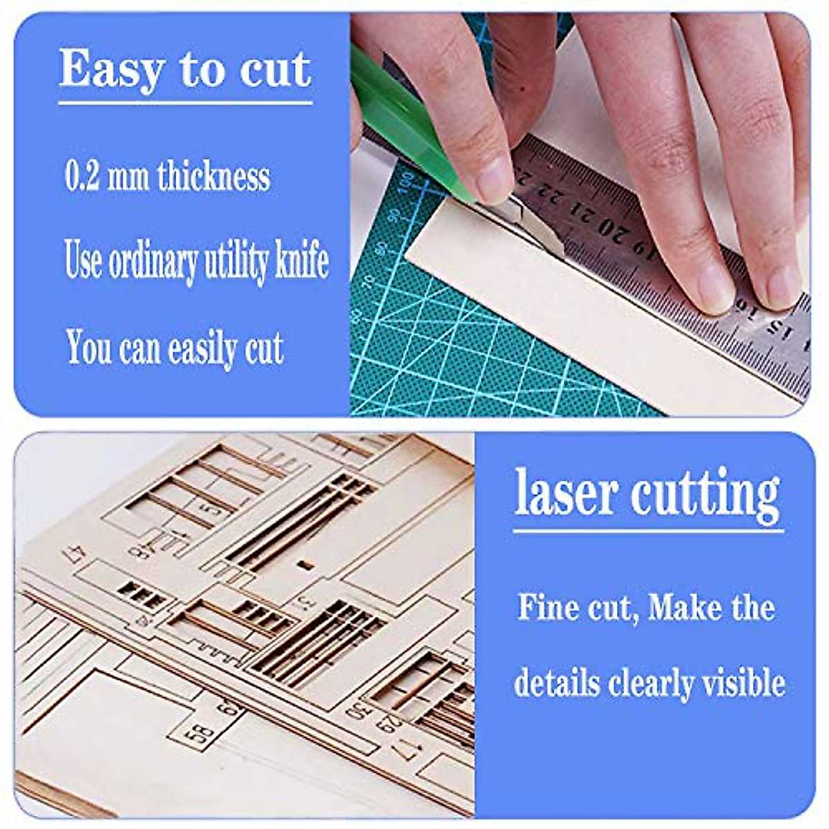 20 PCS Wood Sheets,Unfinished Plywood Basswood Sheet,for Architectural Model min House Building, Wood Burning Project and Other DIY Crafts (150X100X2mm)