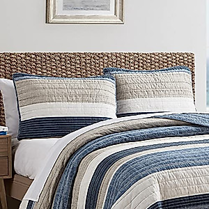 Nautica - Queen Quilt Set, Cotton Reversible Bedding with Matching Shams, Home Decor for All Seasons (Ridgeport Denim, Queen)