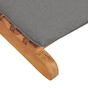 HechoVinen Wooden Sun Lounger,Ergonomically Curved Shape Lounge Chair with Dark Gray Cushion Folding Outdoor Patio Chair Save Space,Solid Teak Wood