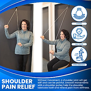 RangeMaster Econo Ranger Shoulder Pulley │ Physical Therapy Exercises │ Aids in Recovery and Rehabilitation │ Increases Mobility │ Wooden Handles for Comfort │ Metal Bracket Door Attachment