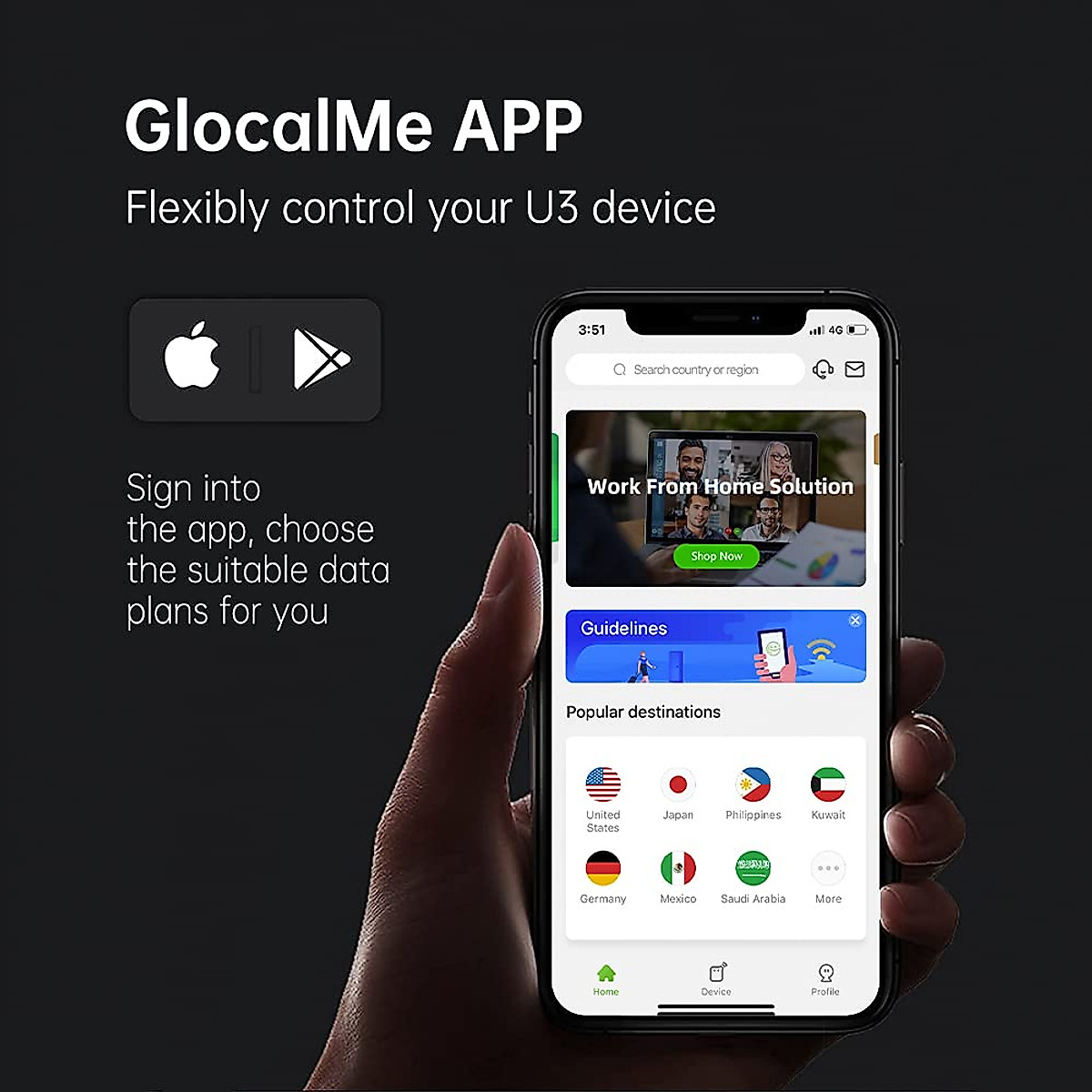 GlocalMe U3 Mobile Hotspot,Wireless Portable WiFi for Travel in 140+ Countries,No SIM Card Needed,Smart Local Network Auto-Selection,High Speed WiFi with US 8GB & Global 1GB Data, Pocket WiFi (White)