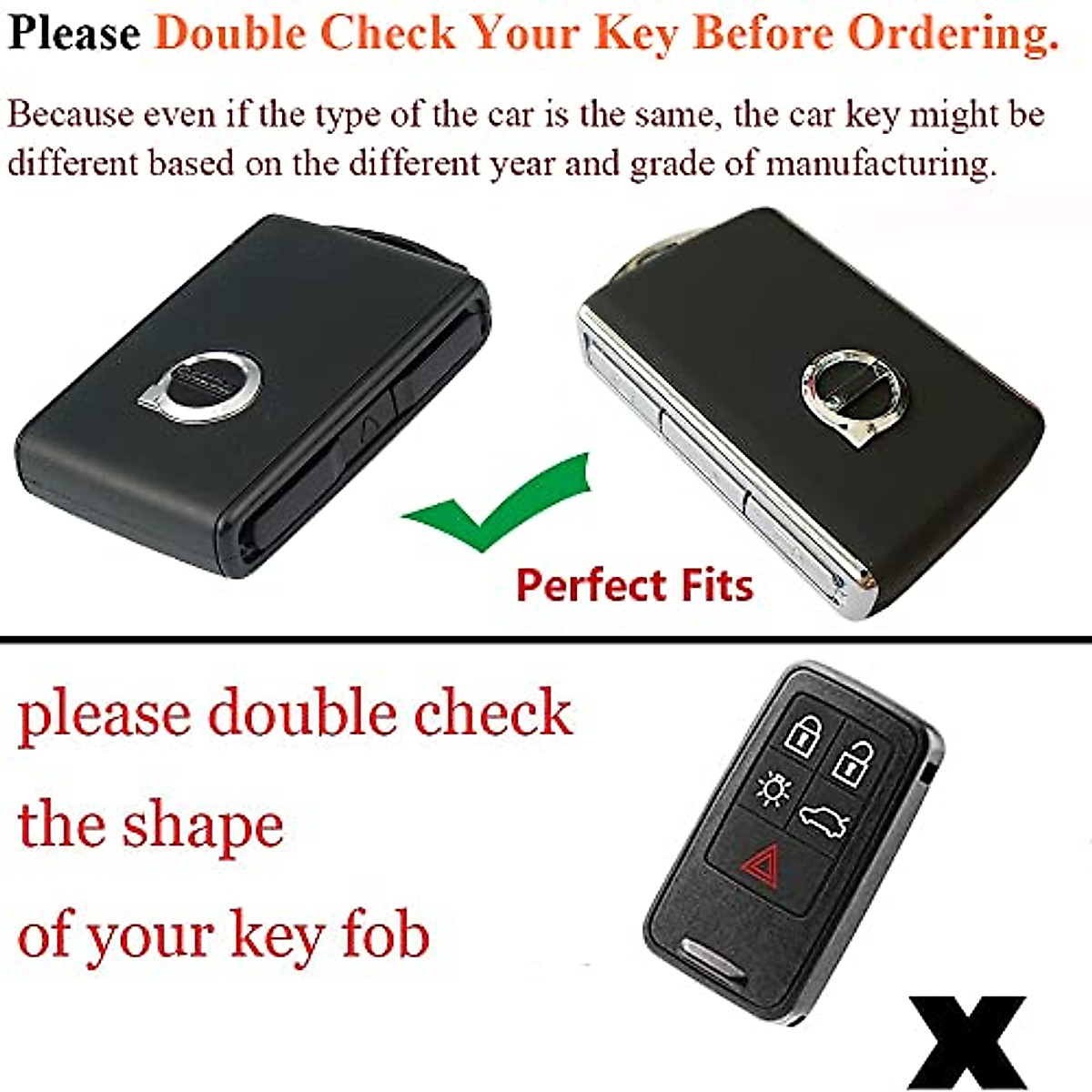 SANRILY Beige Soft TPU Sliver-Edge for Volvo Key Fob Cover XC90 XC60 S60 XC40 Accessories Keyless Full Covered Key Case Shell with Bling Leather Keychain