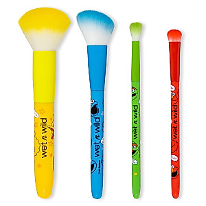wet n wild Sesame Street 4-Piece Makeup Brush Set, Buildable & Blendable Multifunctional Seamless Application, Cruelty-Free & Vegan Feathery Soft Bristles